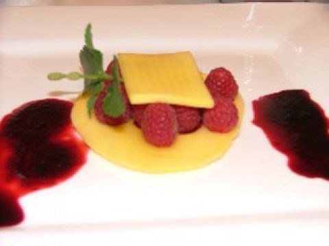 Mango Slides, Raspberries and Hot Hibiscus Flower Sauce | Cooking With ...